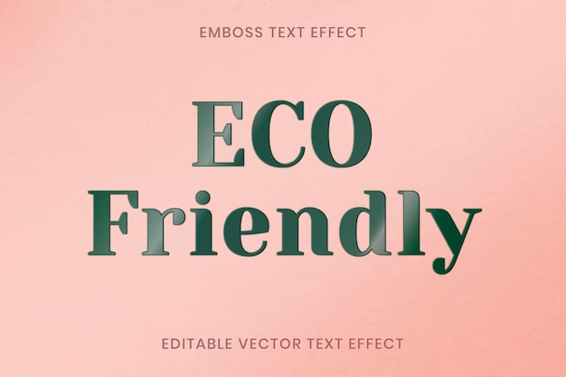Emboss text effect vector editable template | Free Vector